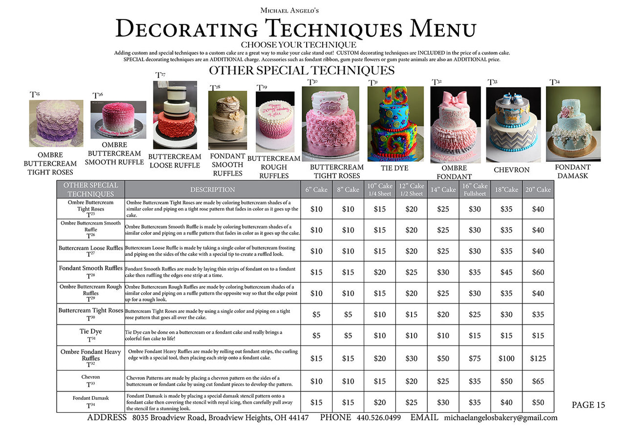 Other Special Decorating Techniques – Michael Angelo's