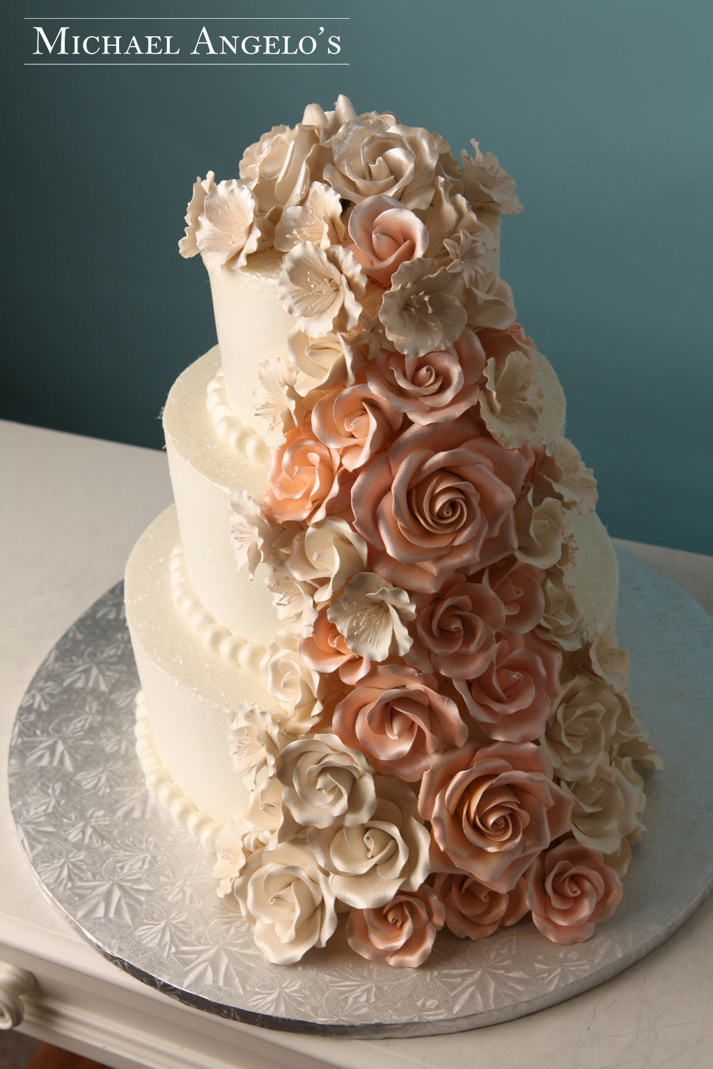 Pink & Ivory Roses #25Floral – Michael Angelo's